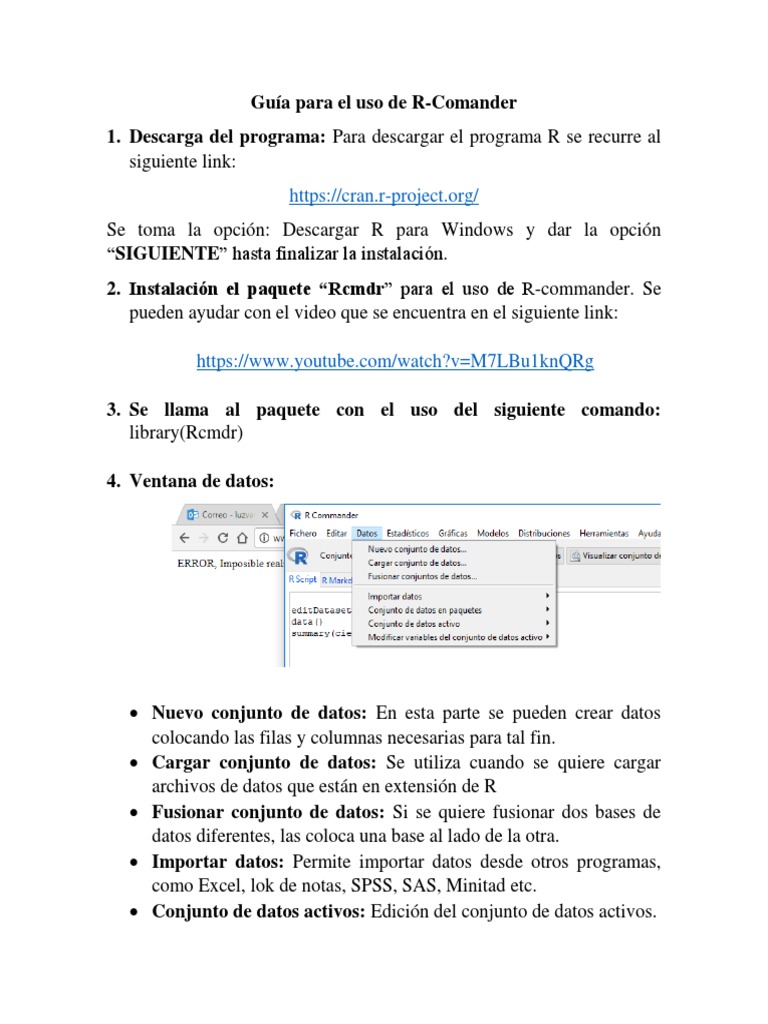 Guía para El Uso de R Commander | PDF | Análisis de variación | Prueba ...