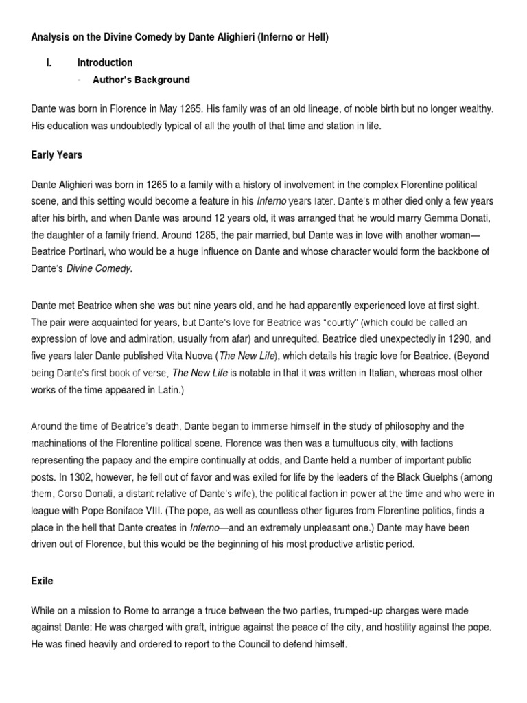 Analysis on the Divine Comedy by Dante Alighieri | Divine Comedy ...