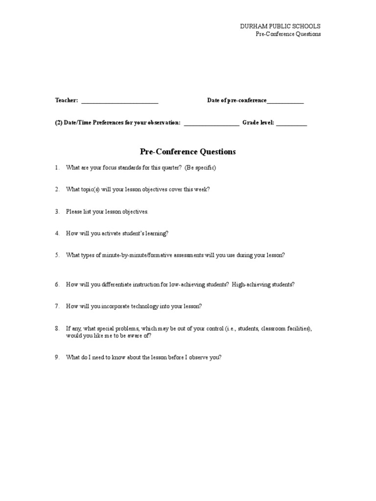 Pre-Conference Form | PDF | Business