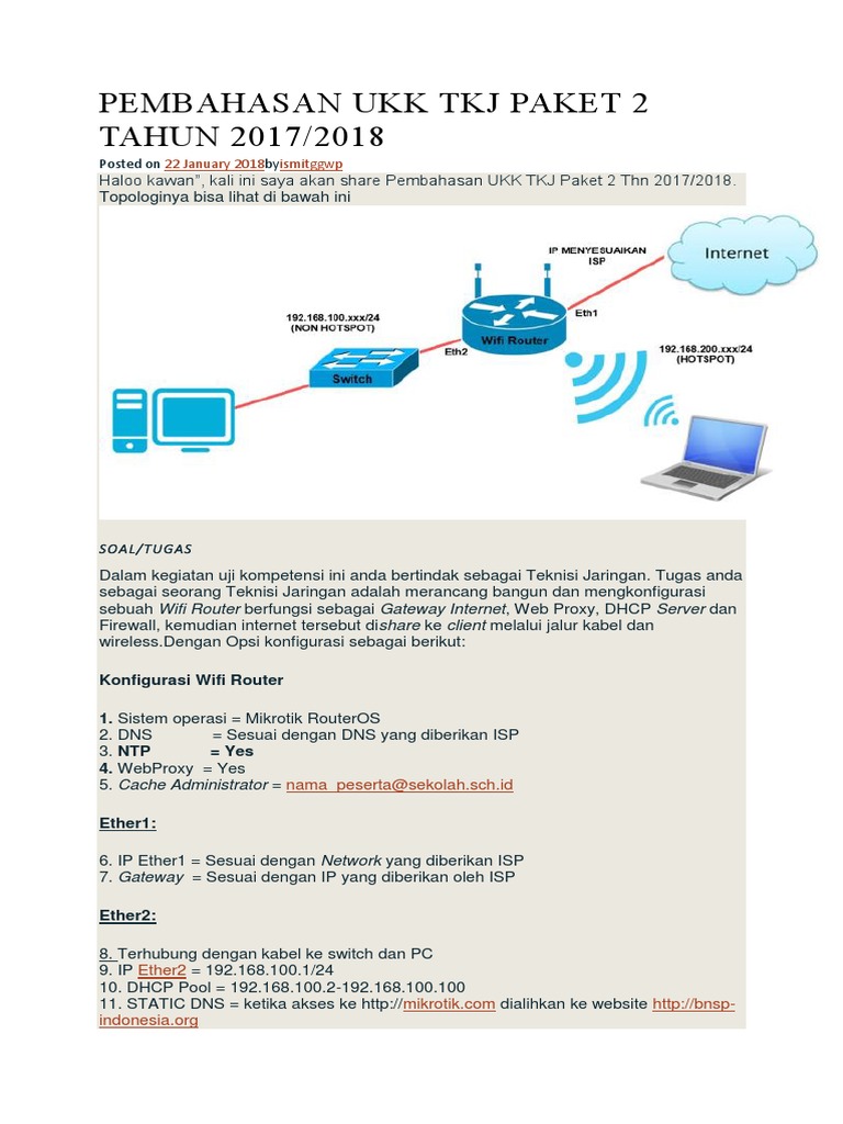 Pembahasan Ukk TKJ Paket 2 Tahun 2017-2018 | PDF