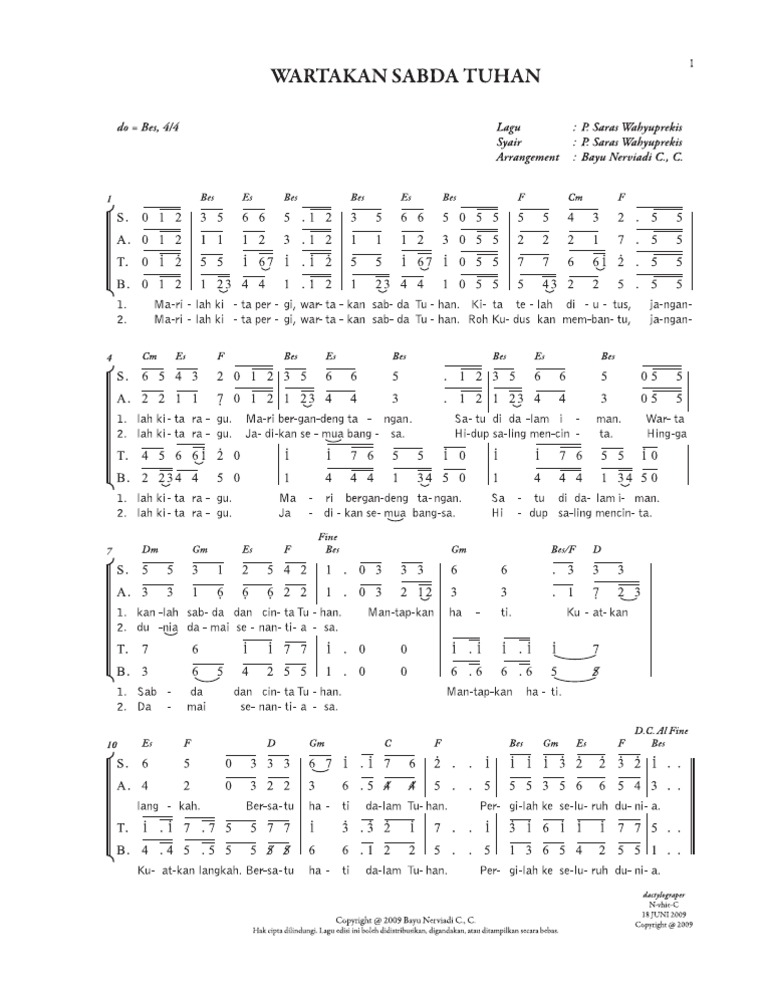 WARTAKANSABDATUHAN (Partitur SATB) | PDF