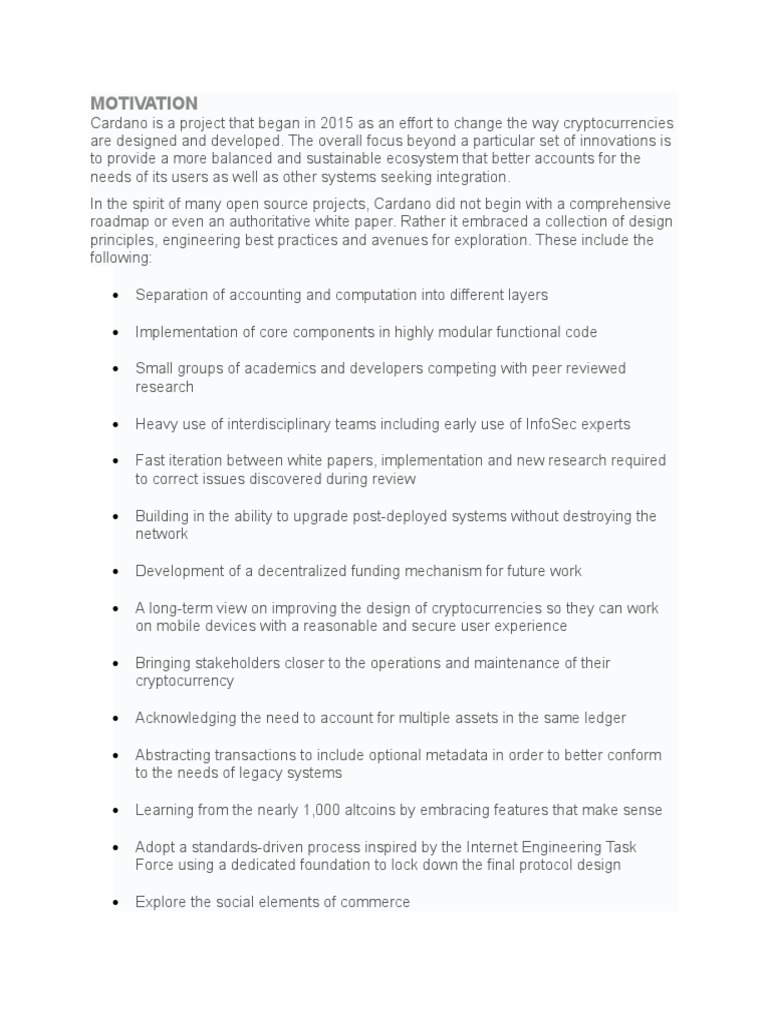 Whitepaper Cardano | PDF | Cryptocurrency | Bitcoin
