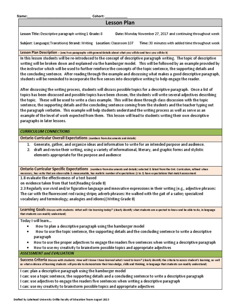 Lesson Plan: Curriculum Connections | PDF | Educational Assessment ...