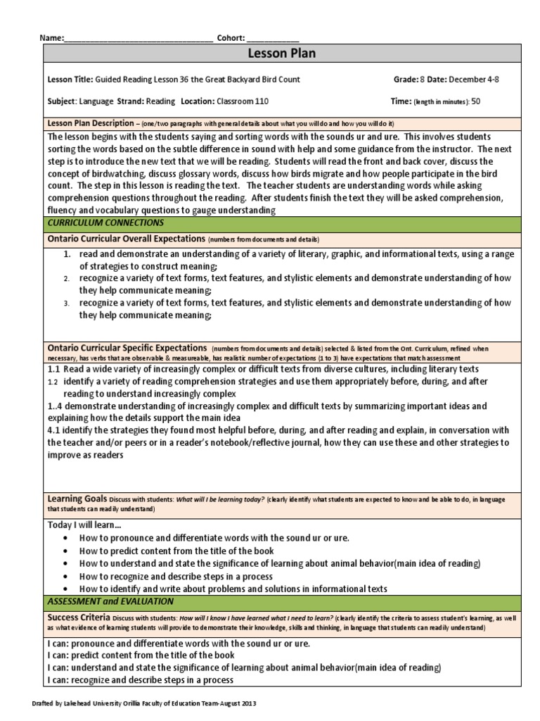 Reading Lesson 36 Lesson Plan | PDF | Reading Comprehension ...