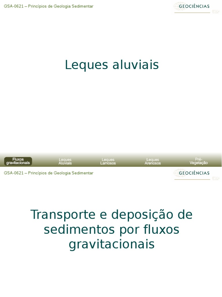 Aula 5 B - Leques Aluviais | PDF | Sedimento | Rocha sedimentar