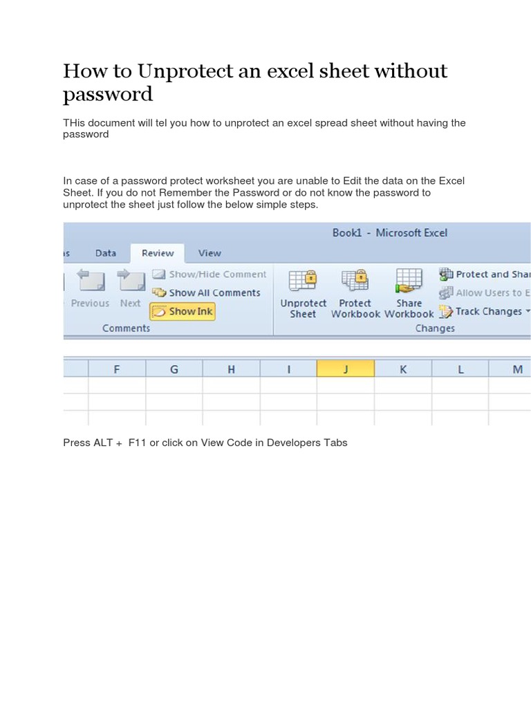 Unlock Excel File | PDF