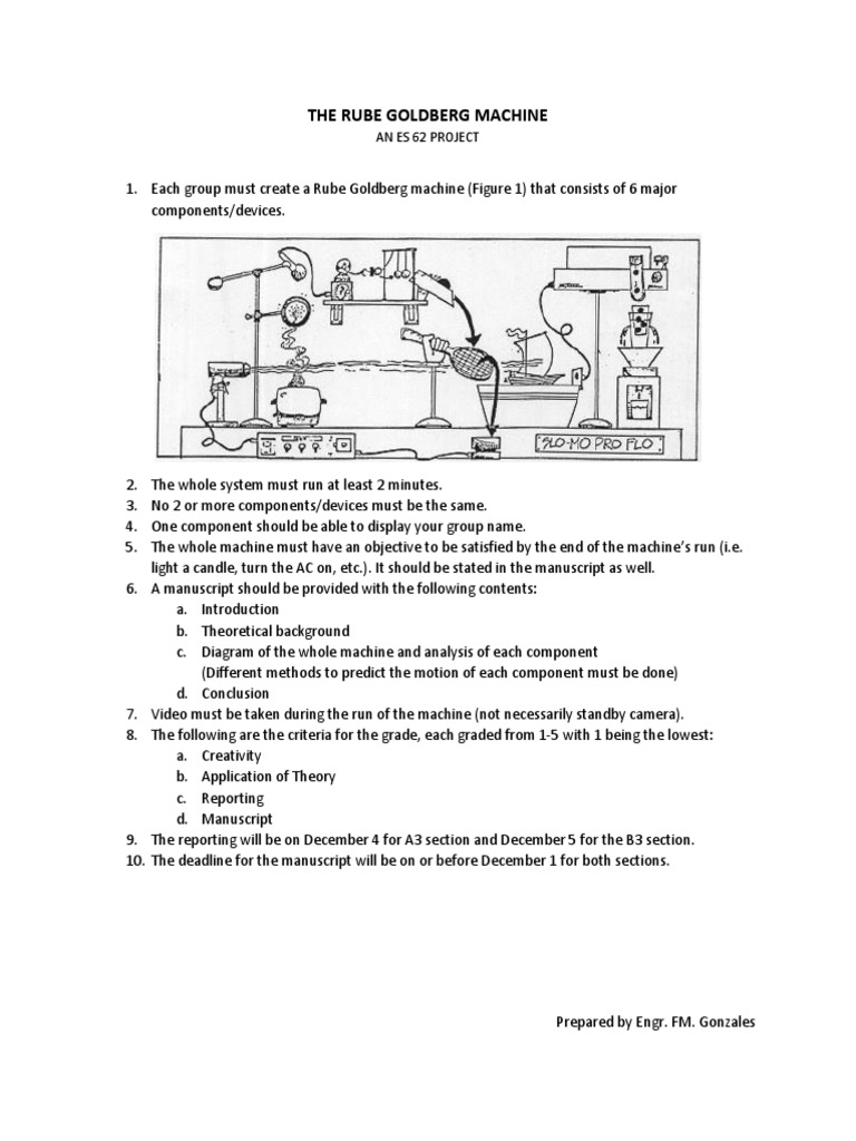 Rube Goldberg Machine Project Guidelines | PDF | Computers