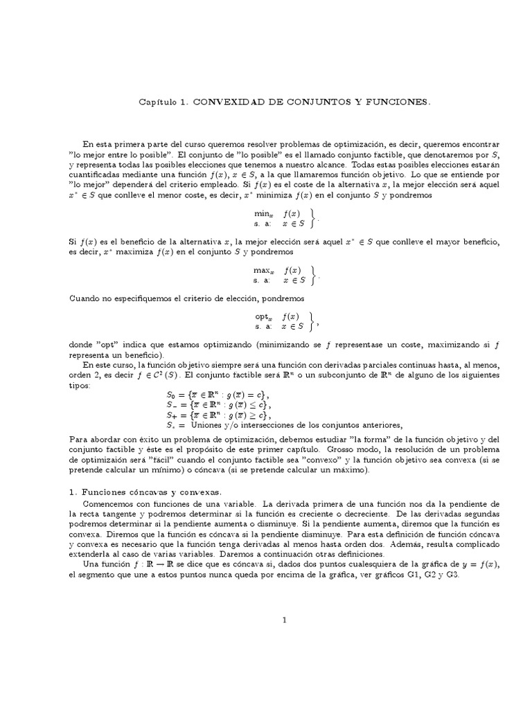 Optimización de funciones y conjuntos: Introducción a la convexidad | PDF | Conjunto convexo ...