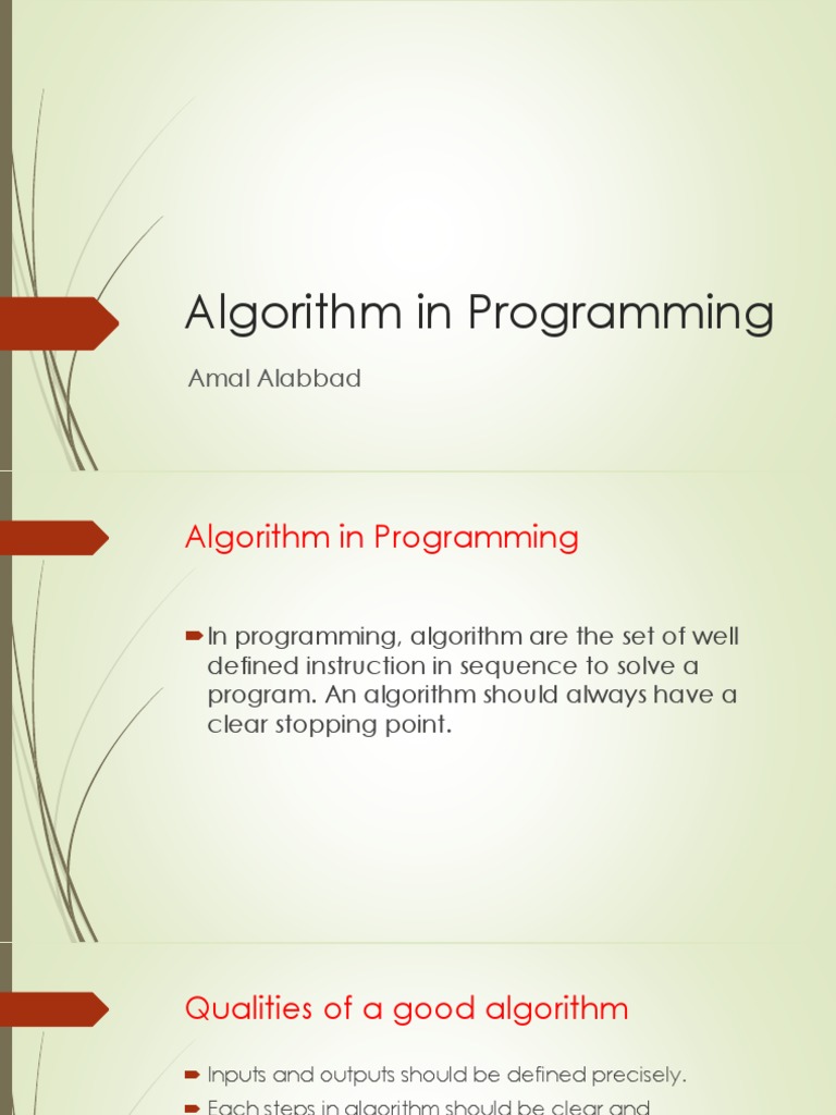 Algorithm in Programming: Amal Alabbad | PDF