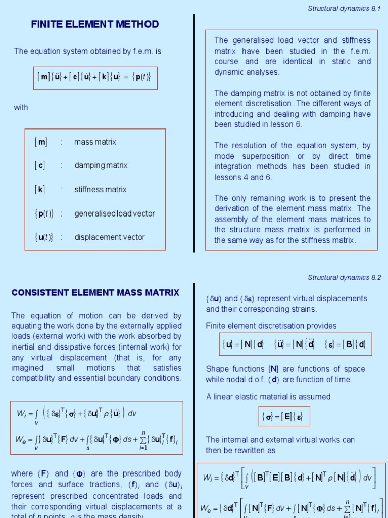 Finite Element Method in Structural Dynamics | PDF | Finite Element ...
