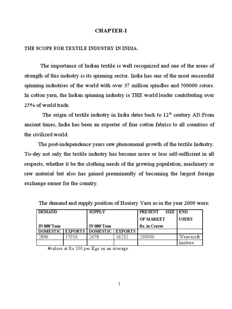 Scope of India's Textile Industry | PDF | Spinning (Textiles) | Weaving