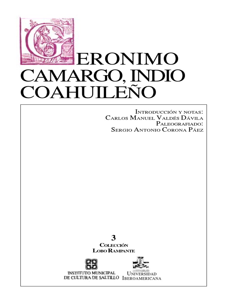 Gerónimo Camargo Indio Coahuilteco PDF | PDF | Náhuatl | Imperio español
