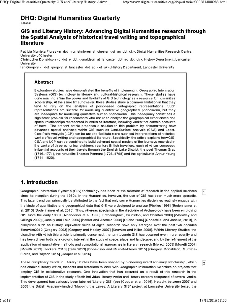 DHQ: Digital Humanities Quarterly | PDF | Geographic Information System ...