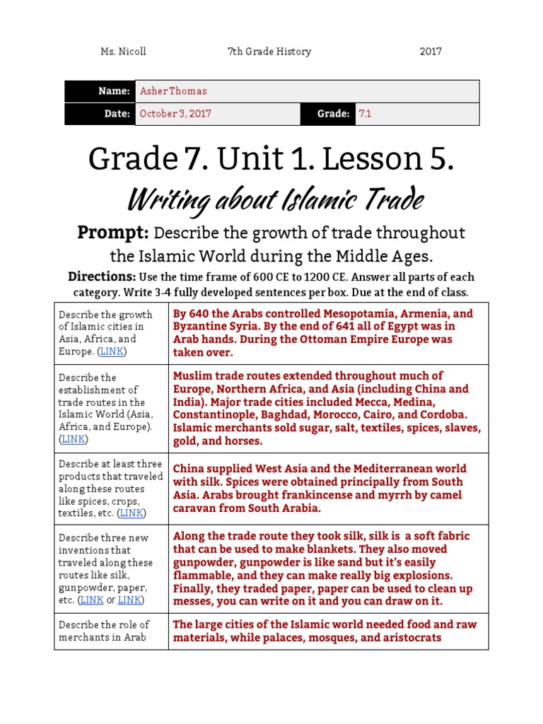 Asher Thomas - Unit 1 Lesson 5 - 7th Grade - Islamic Art 1 | PDF | Asia ...