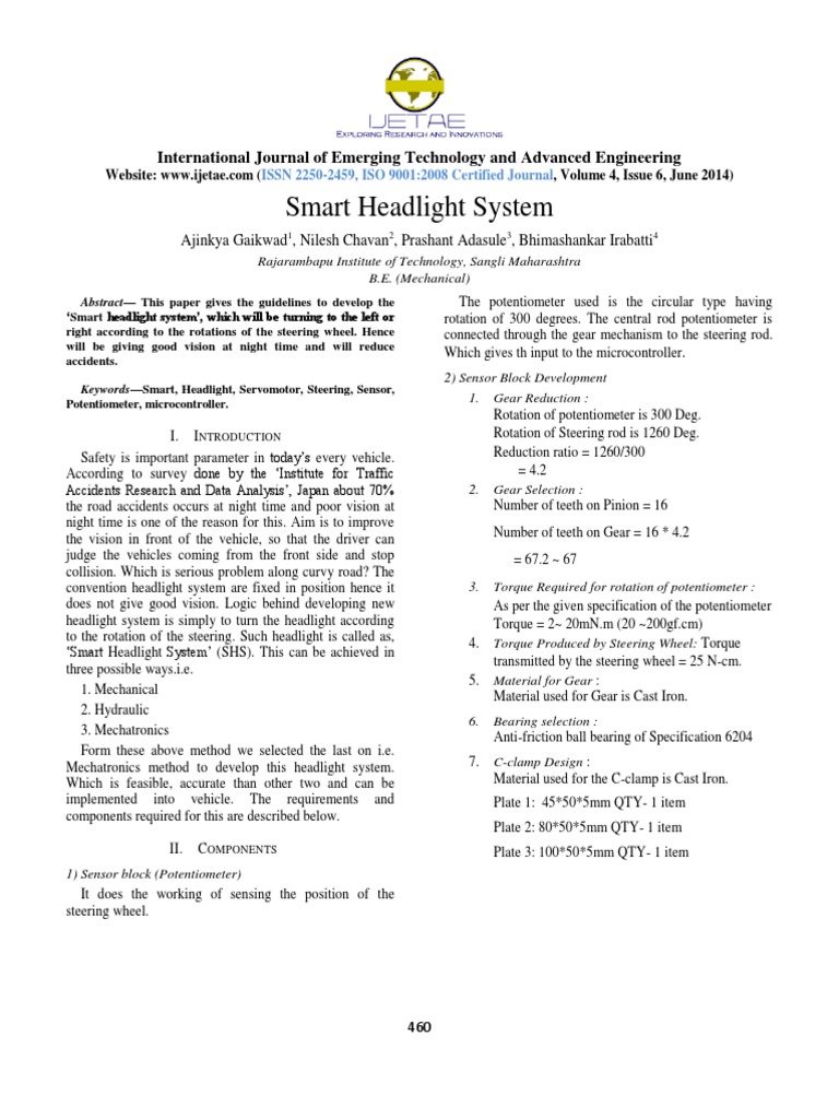 Smart Headlight System | PDF | Servomechanism | Pic Microcontroller