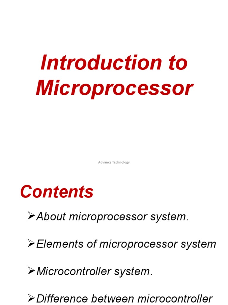 Introduction To Microprocessor: Advance Technology | PDF | Central ...