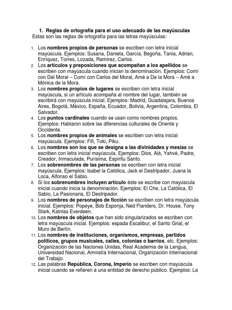 Reglas de Mayúsculas y Acentuación | PDF | Soporte | Coma