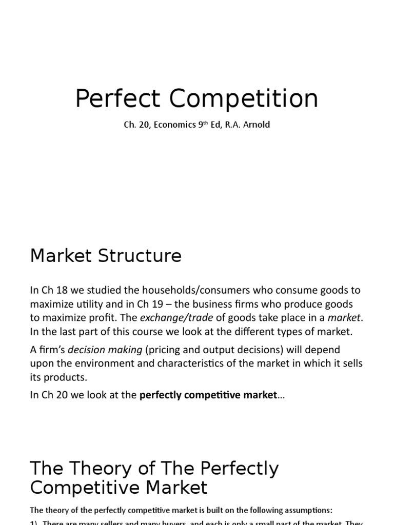 Perfect Competition | PDF | Perfect Competition | Economic Equilibrium
