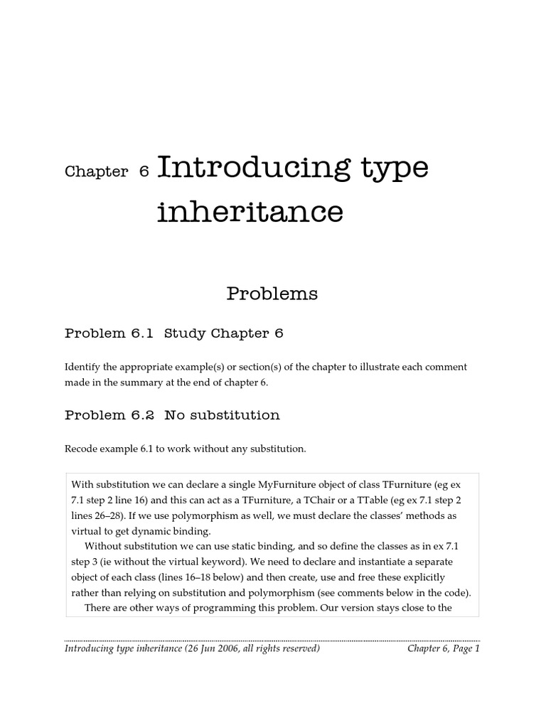 Introducing Type Inheritance: Problems | PDF | Inheritance (Object Oriented Programming ...