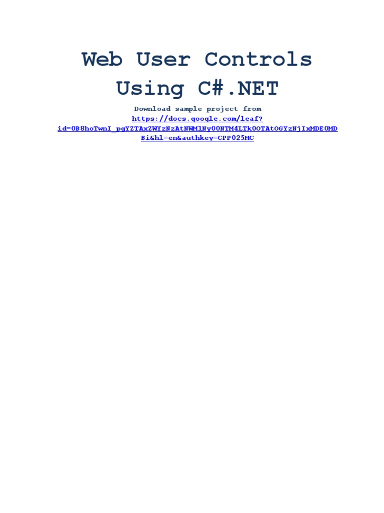 Web User Controls In Asp Net List Picker Download Free Pdf C Sharp Programming Language 3107