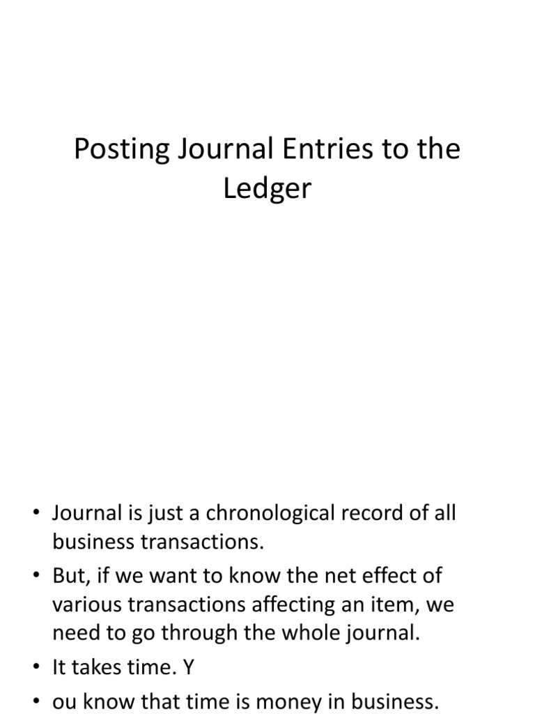 How to Post Journal Entries to Ledger | PDF | Debits And Credits | Business