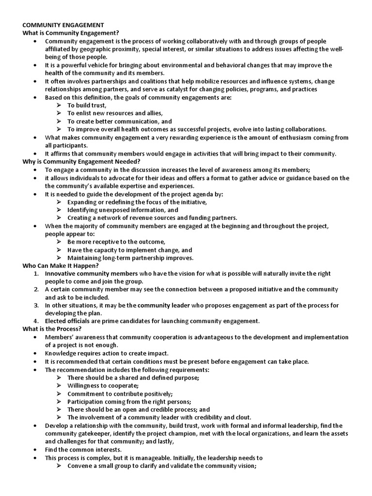 Community Action (Community Engagement) | Community | Leadership