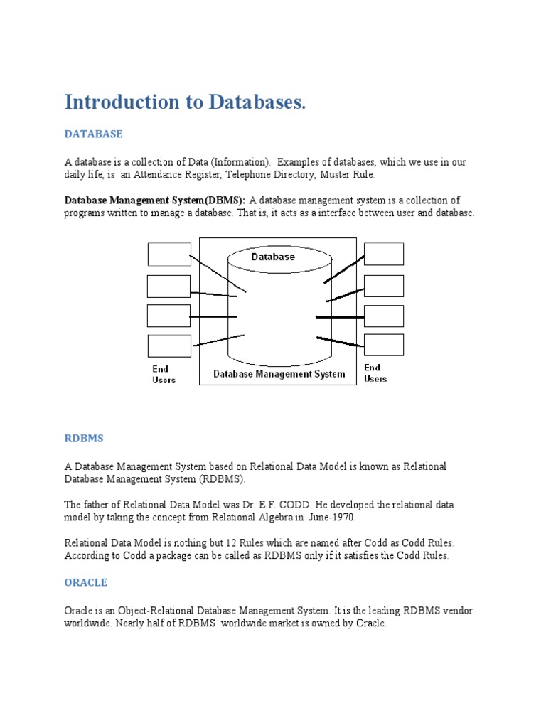 Introduction To Databases | PDF | Relational Database | Notation
