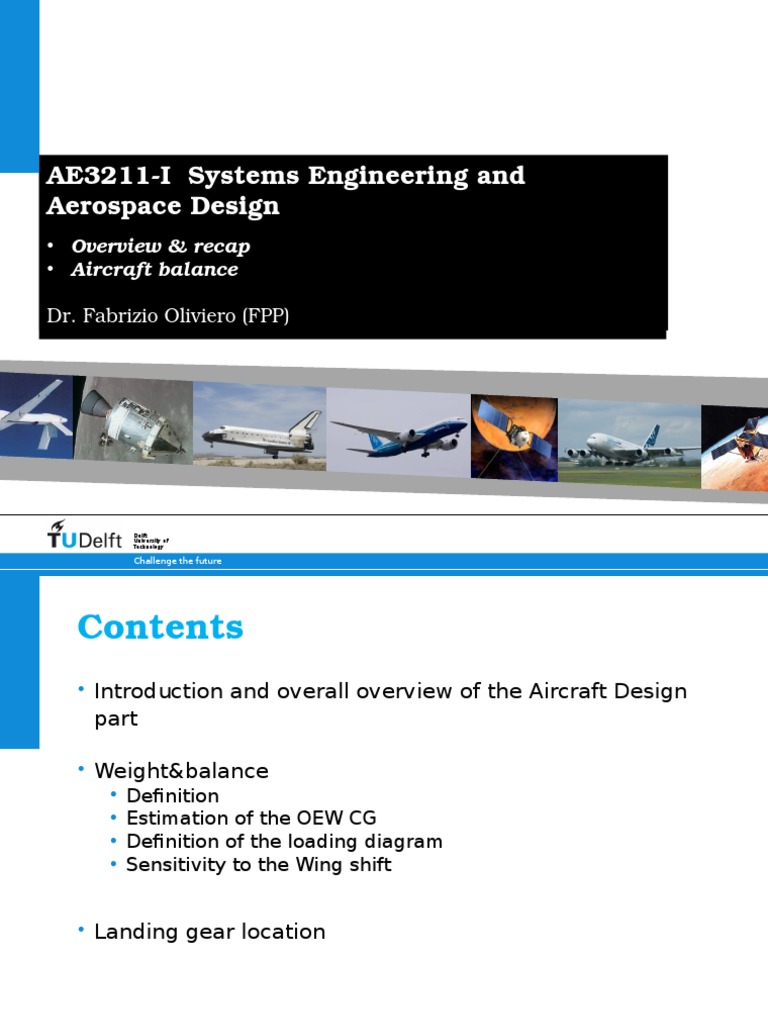 Lecture 3 Weight&Balance in AC Design | PDF | Landing Gear | Aircraft