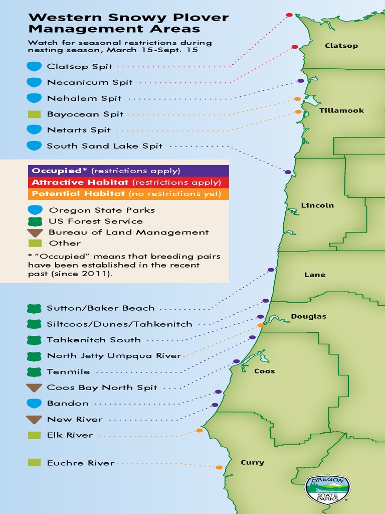 Oregon Plover Map | PDF | Coast | Oregon