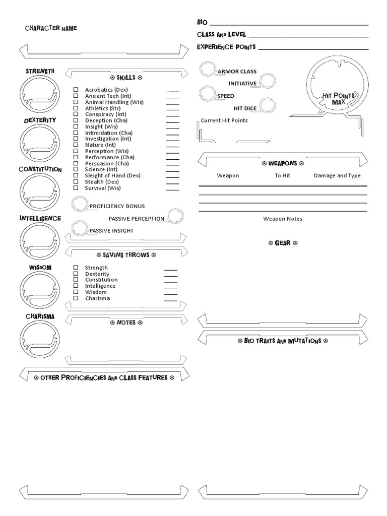 Character Sheet PDF | PDF