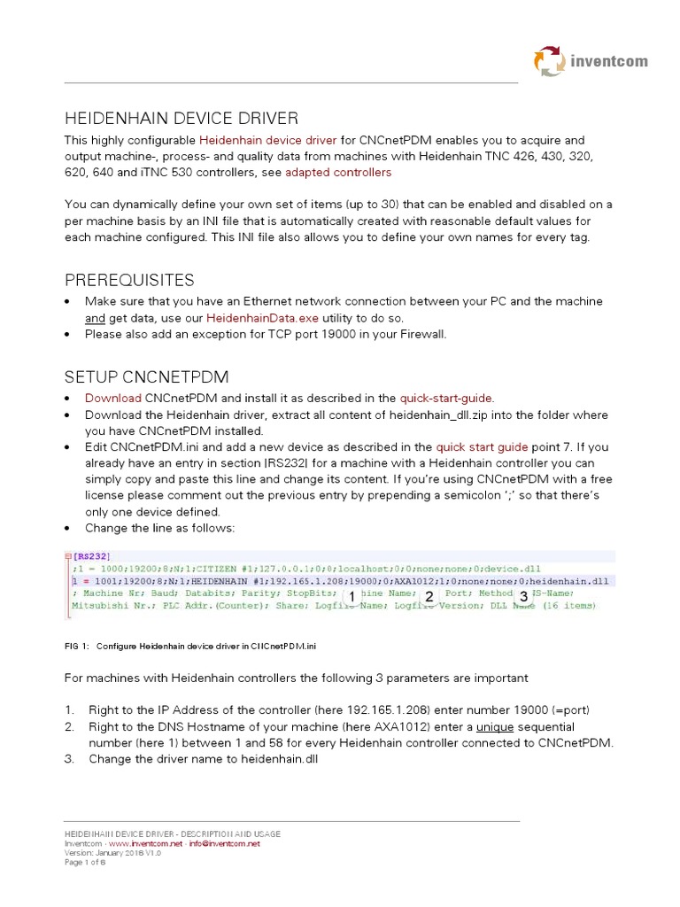 Heidenhain Driver for CNCnetPDM Setup | PDF | Parameter (Computer ...
