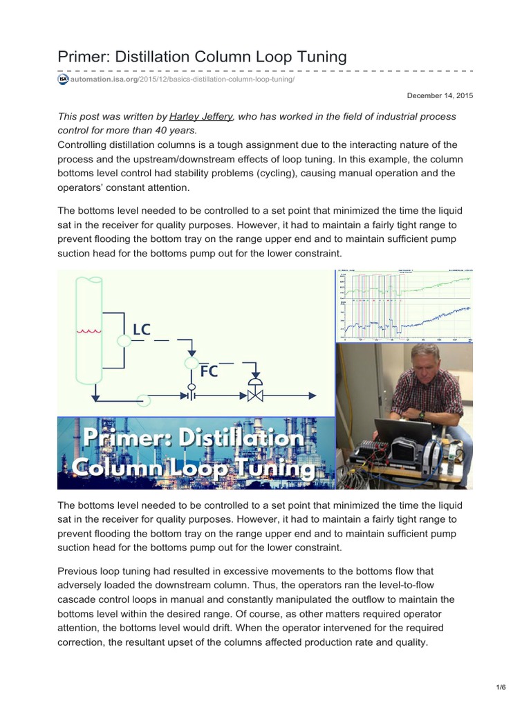 Primer Distillation Column Loop Tuning | PDF | Control Theory | Systems Theory