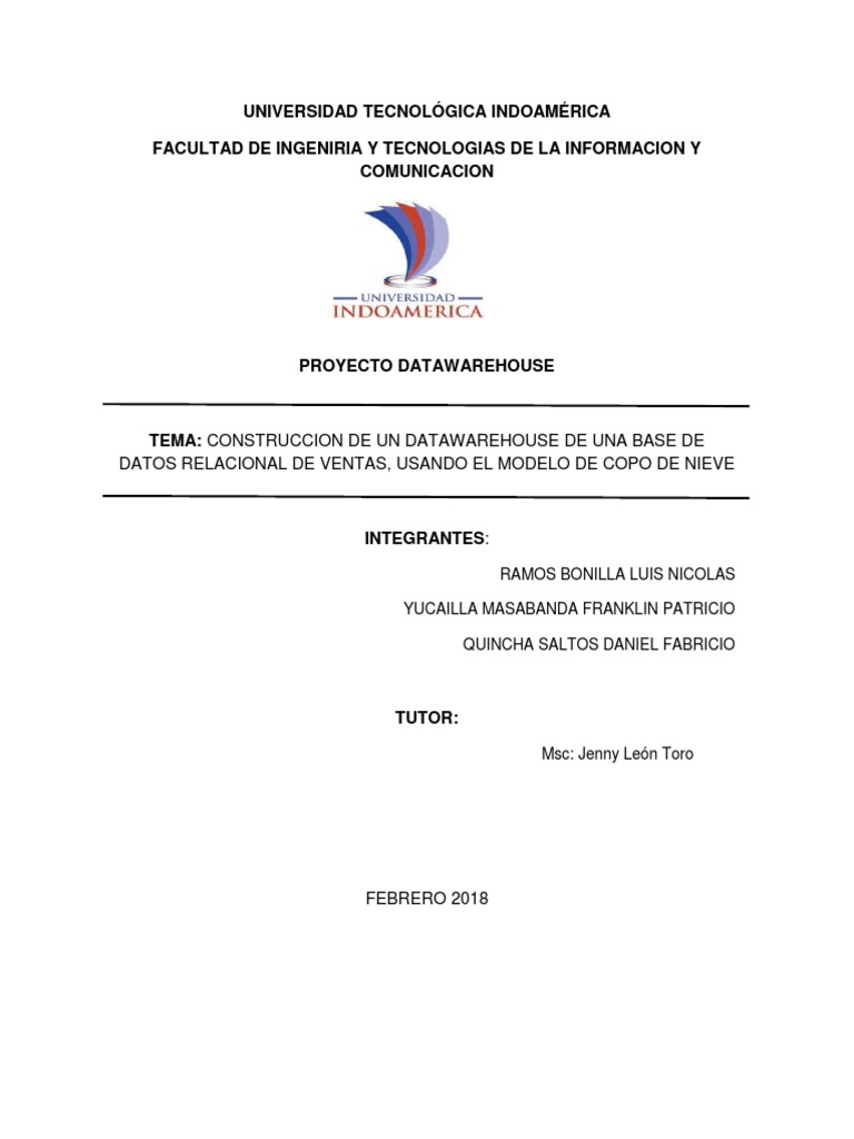 Proyecto Final Datawarehouse | PDF | Almacén de datos | Servidor SQL de Microsoft