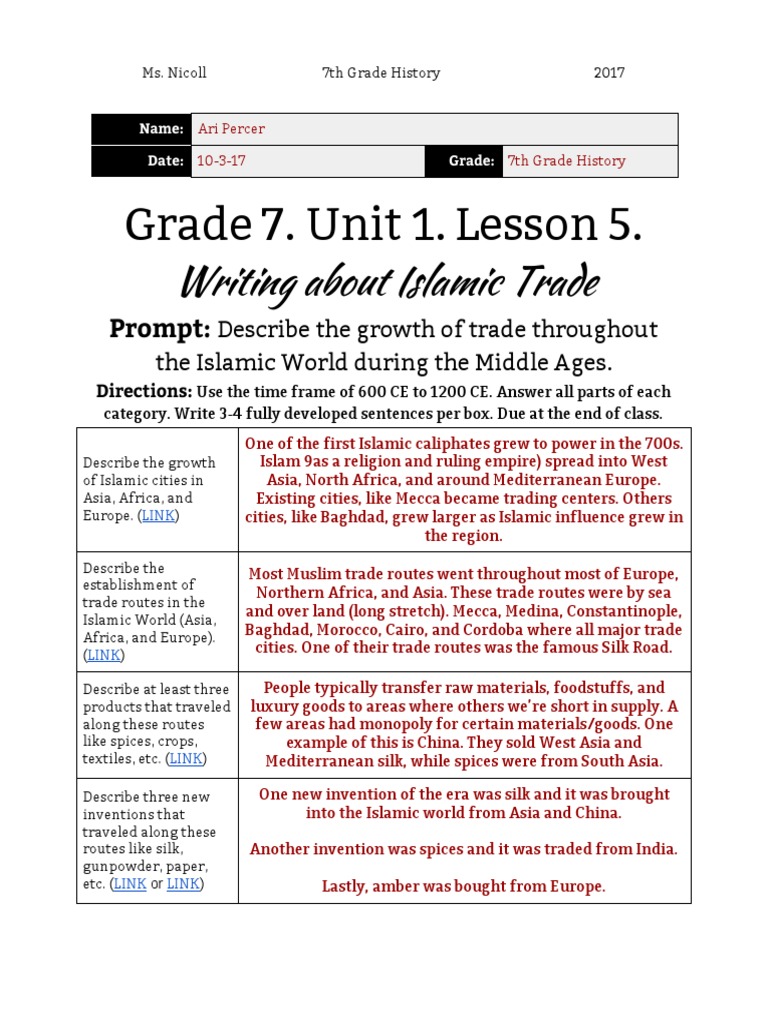 Islamic Trade Growth in Middle Ages | PDF | Muslim World | Trade