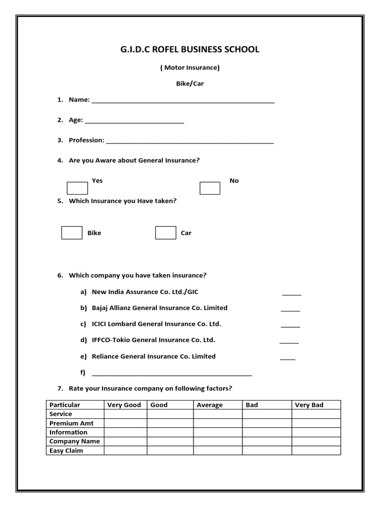Sample Questionnaire | PDF | Finance & Money Management | Business