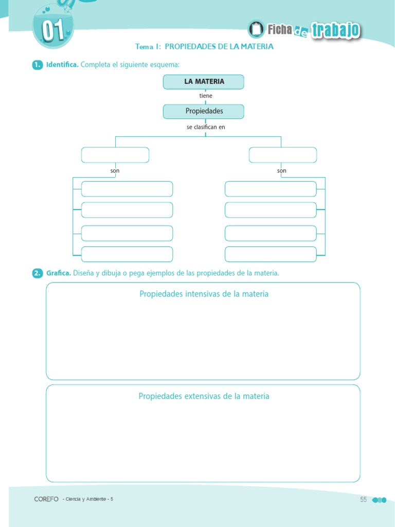 Ficha de Trabajo Propiedades de La Materia | PDF