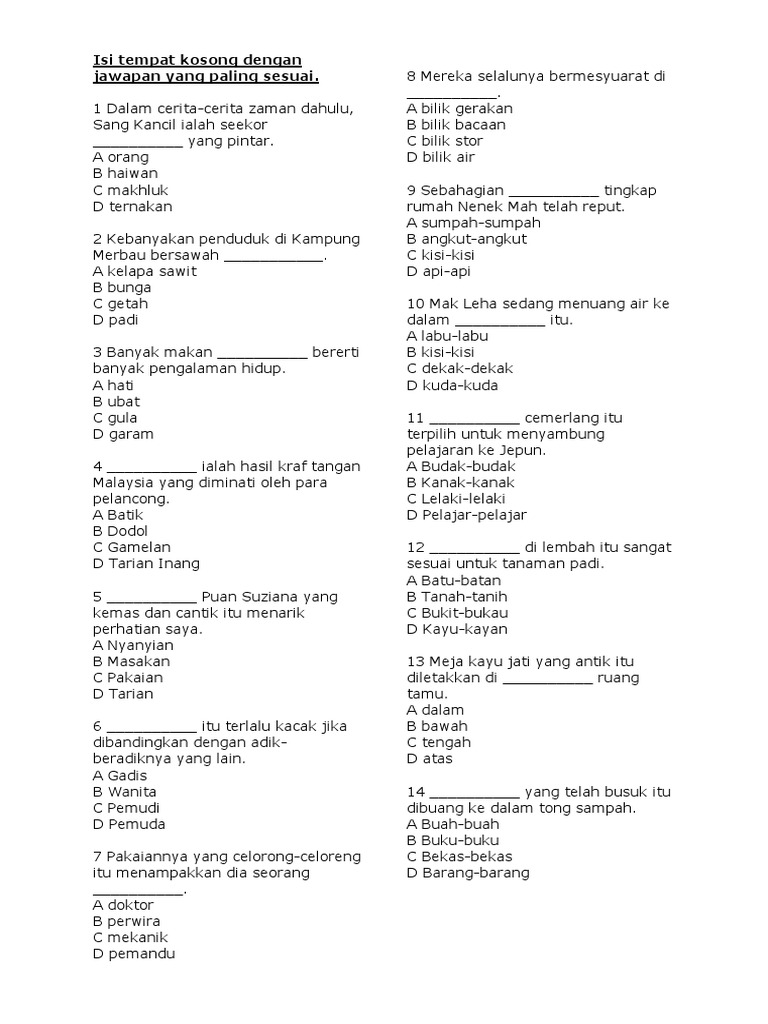 Latihan Kata Nama Am | PDF