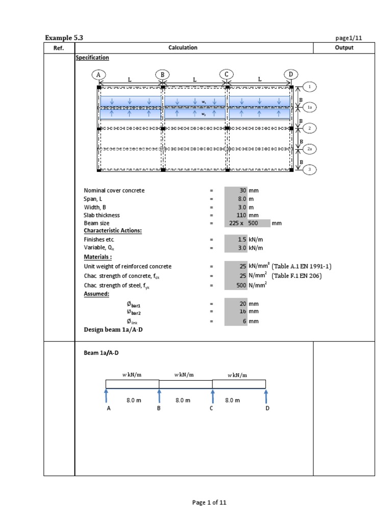 Example 5.3: A B C D | PDF | Classical Mechanics | Structural Engineering