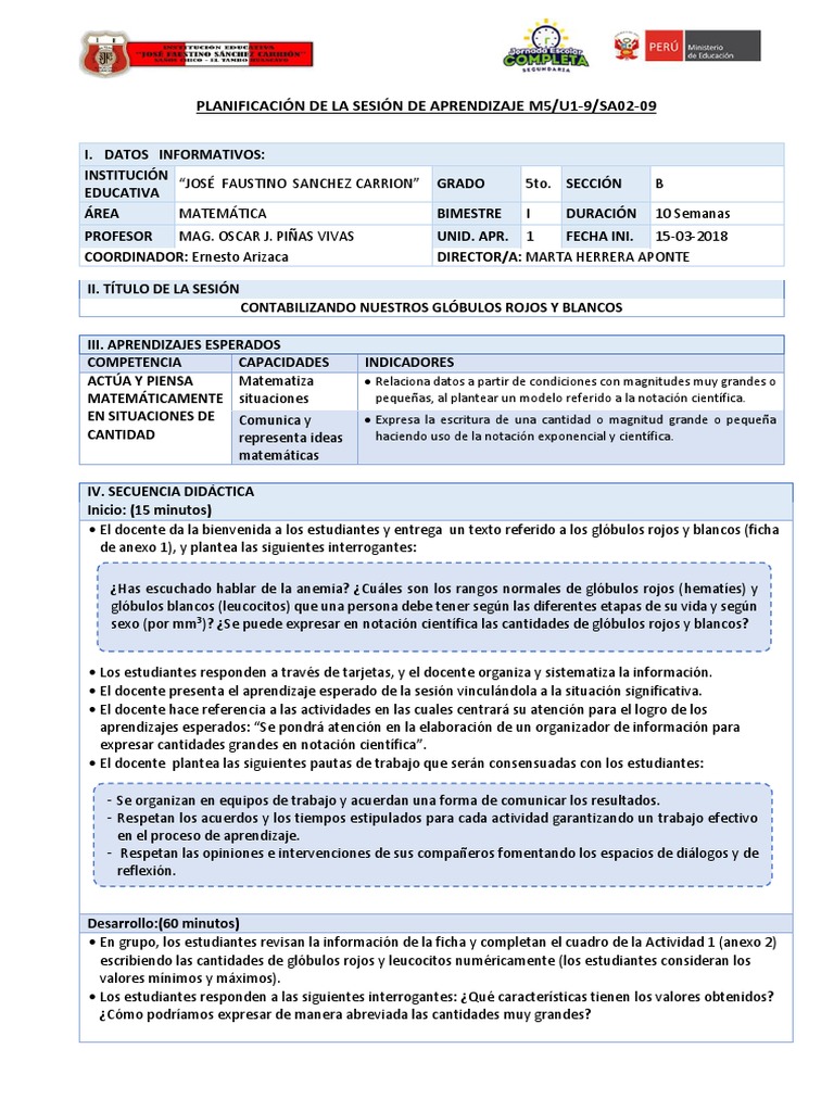 Mat5-U1-Sesion 02 2018 | PDF | Leucocito | Inmunología
