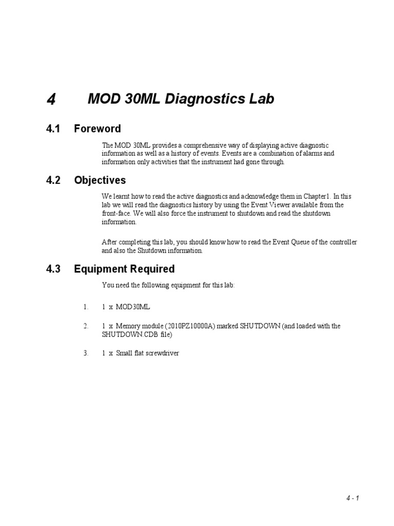 MOD 30ML Diagnostics Lab: 4.1 Foreword | PDF | Data | Computing