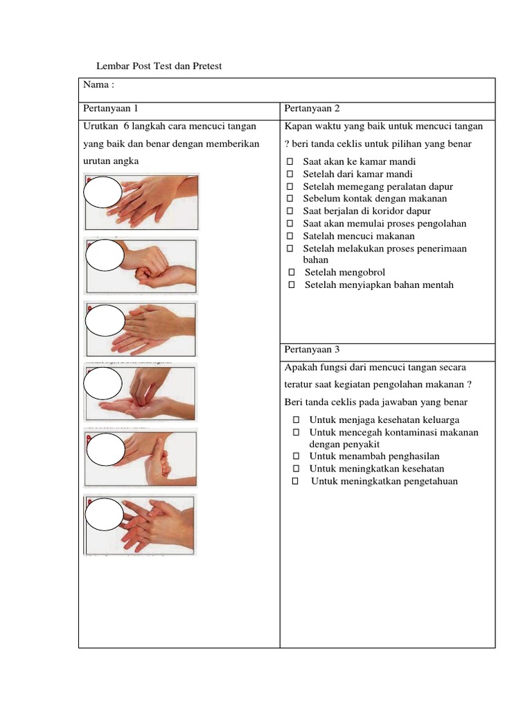 Lembar Post Test Dan Pretest | PDF