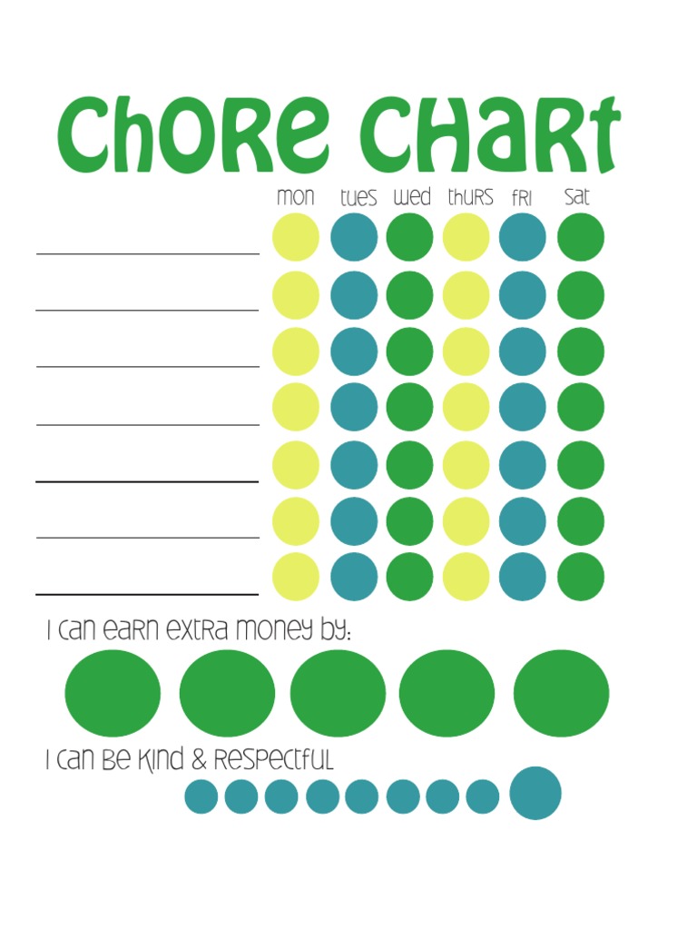 Chore Charts-Green & Blue | PDF