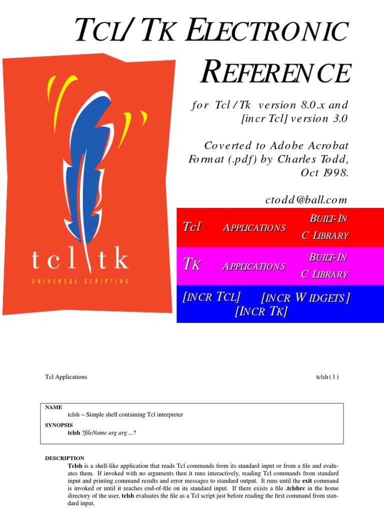 TclTkElRef803 PDF | Download Free PDF | Command Line Interface | Parameter (Computer Programming)