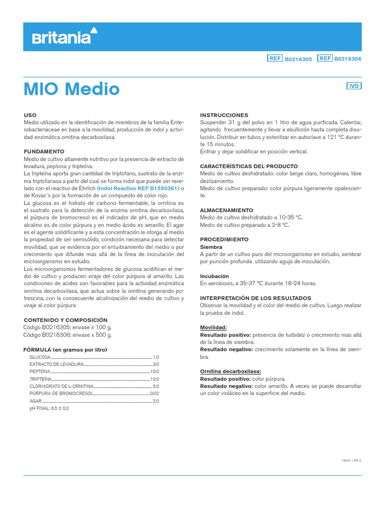 MIO Agar | Enzima | Productos quimicos | Prueba gratuita de 30 días ...