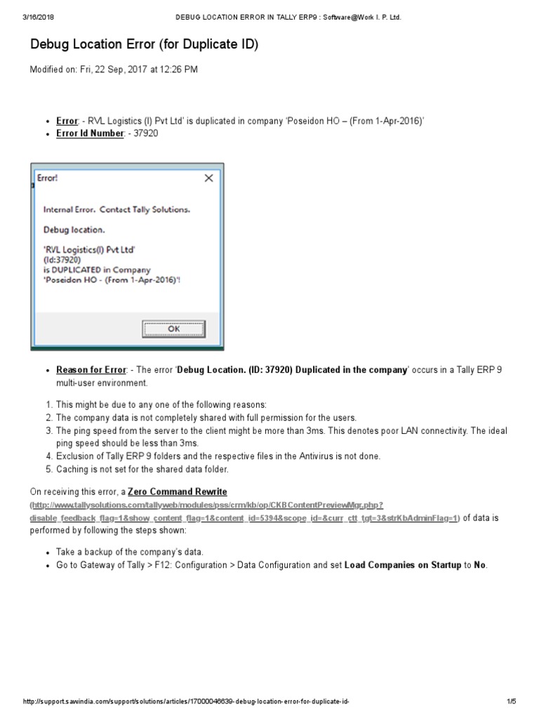 Debug Location Error in Tally Erp9 | PDF | Debugging | Computer File