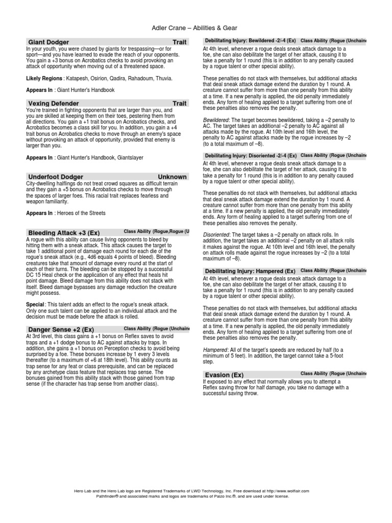 Adler's Abilities and Items | PDF | Role Playing Games | Dungeons & Dragons