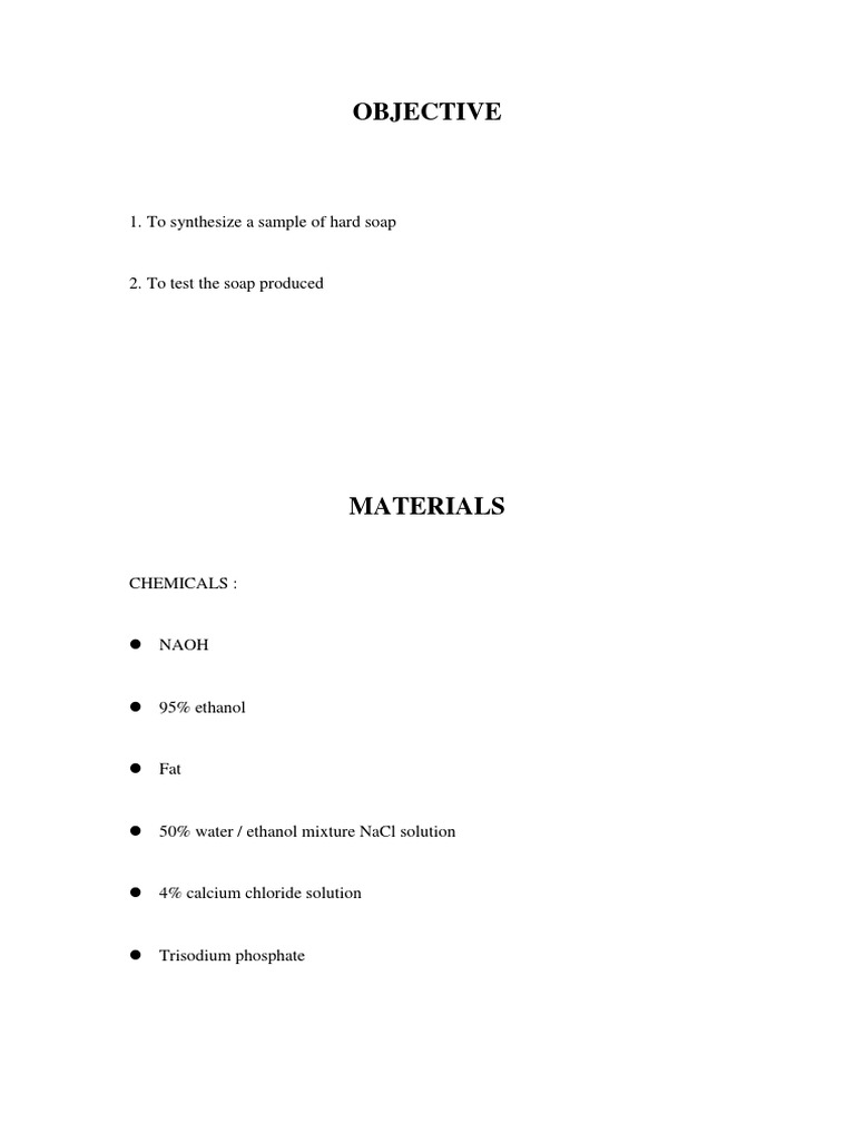 Objective Materials and Procedure OC REPORT 4 | PDF | Cooking, Food ...