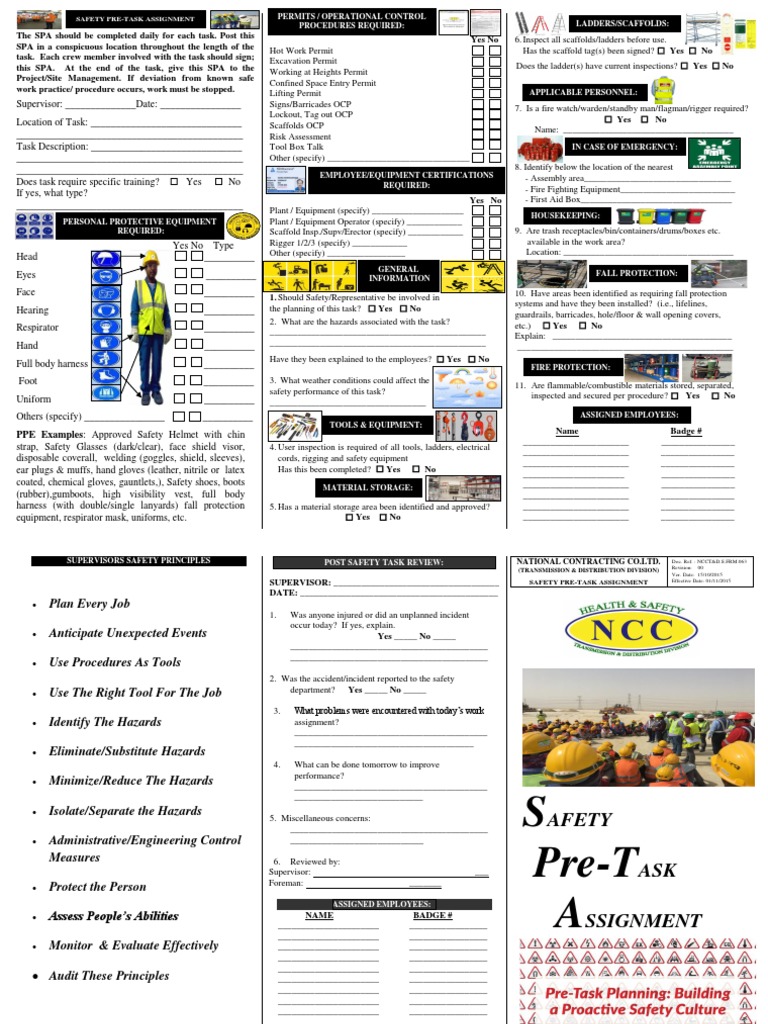 Safety Pre-Task Assignment | PDF | Personal Protective Equipment | Safety