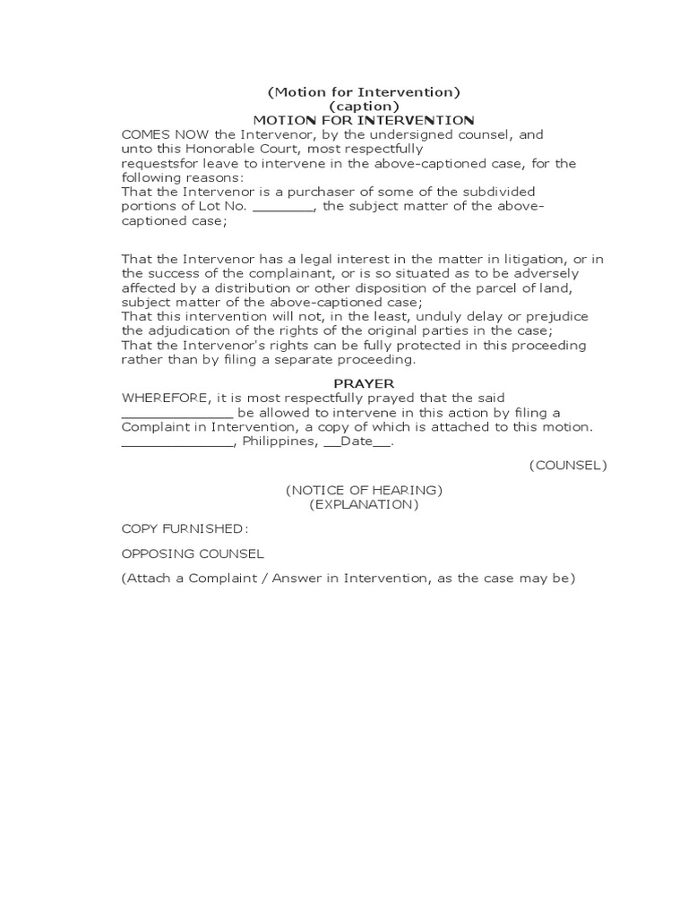 Motion For Intervention | PDF