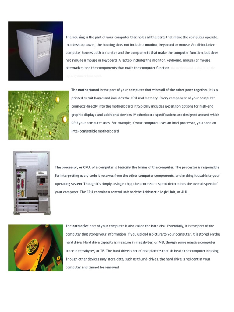 The Motherboard Is Also Called The Logic, System or Base Board | PDF | Random Access Memory ...